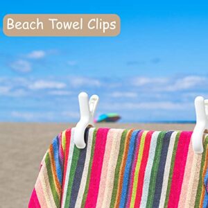 12 Pack Plastic Clothes Pins with Strong Anti-Rust Springs,Heavy Duty Beach Towel Clips,Laundry Clothespins to Keep Your Towel, Clothes, Blankets to Dry on Clothesline and Hanging Rack