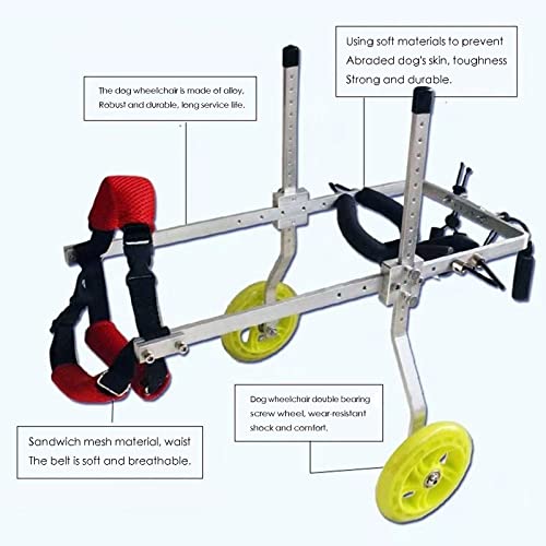 Adjustable Dog Wheelchair, Disabled Dog Rehabilitation Wheelchair, Used for Small and Medium-Sized Dogs Hind Leg Rehabilitation, Light Weight (Size : L)