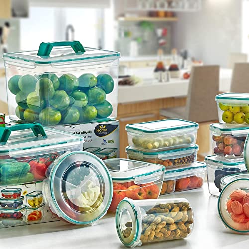 Food Storage Containers Airtight Plastic Containers for Pantry & Kitchen Organization, Snack Containers Plastic Storage Bins with Latching Lids- Clear Dishwasher Safe, Doesn't Absorb Food Odors 0,6 LT