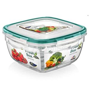 Plastart Food Storage Containers Airtight Plastic for Pantry & Kitchen Organization, Snack Bins with Latching Lids- Clear Dishwasher Safe, Doesn't Absorb Odors 1 LT (LC-105)