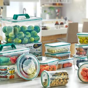 Plastart Food Storage Containers Airtight Plastic for Pantry & Kitchen Organization, Snack Bins with Latching Lids- Clear Dishwasher Safe, Doesn't Absorb Odors 1 LT (LC-105)