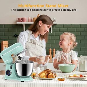 AILESSOM 3-IN-1 Electric Stand Mixer, 660W 10-Speed With Pulse Button, Attachments include 6.5QT Bowl, Dough Hook, Beater, Whisk for Most Home Cooks, Agave Green