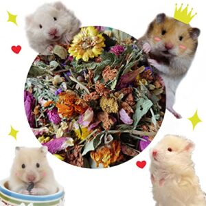 BUSOIYOU Natural Floral and Herbal Hamster Cage Decoration Supplies - Habitat Decoration for Hamsters, Gerbils, Degus or Other Small Pets (Flowers and Plants)