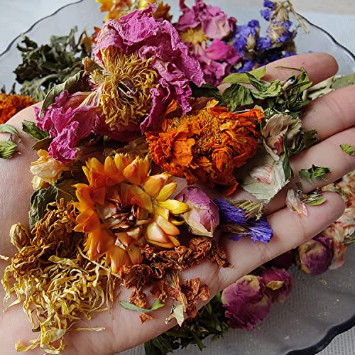 BUSOIYOU Natural Floral and Herbal Hamster Cage Decoration Supplies - Habitat Decoration for Hamsters, Gerbils, Degus or Other Small Pets (Flowers and Plants)