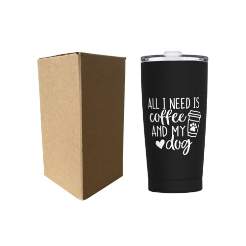 Yipaidel All I Need Is Coffee and My Dog 20 OZ Stainless Steel Vacuum Insulated Tumblers Lids Mug, Double Wall Water Cup for Home, Office, Kitchen Outdoor ideal for Ice Drinks or Hot Beverage