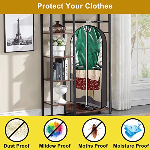 Garment Bags for Hanging Clothes, 60" Garment Bag With 4" Gussetes, Garment Bags for Storage, Suit Bag for Closet Storage, 5 Packs, Black