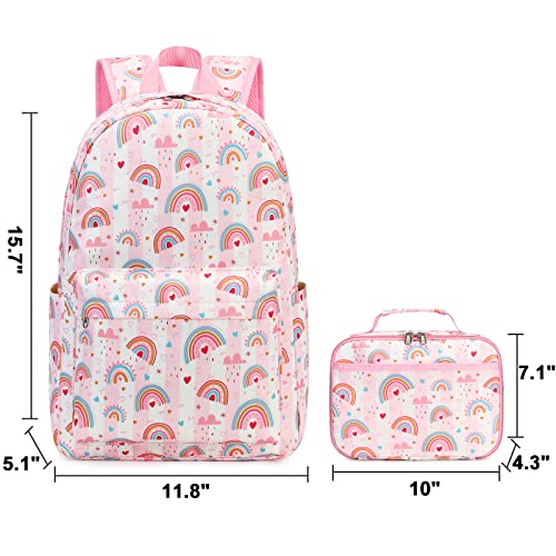 Bluboon Backpack for Girls Kids Preschool Backpack with Lunch Box Kindergarten School Bookbags Set