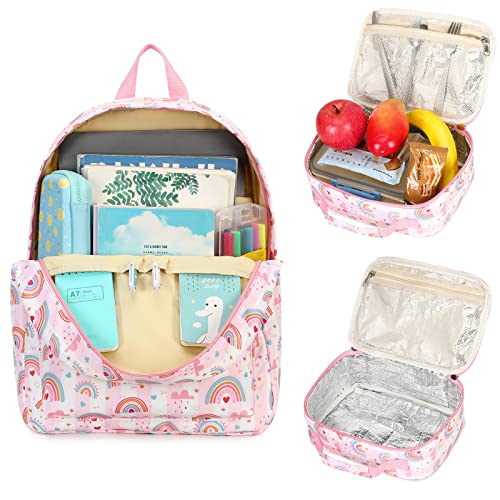 Bluboon Backpack for Girls Kids Preschool Backpack with Lunch Box Kindergarten School Bookbags Set