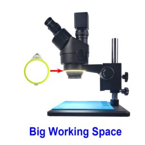 Microscope Ring Light USB Light, 76mm Big Working Space USB LED Adjustable Ring Light Illuminator Souce Lamp for Binocular Trinocular Stereo Zoom Video Microscope