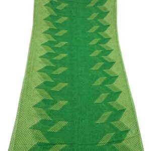 Peegli Vintage Green Saree Abstract Printed Curtain Drape Fabric Georgette DIY Craft Sari