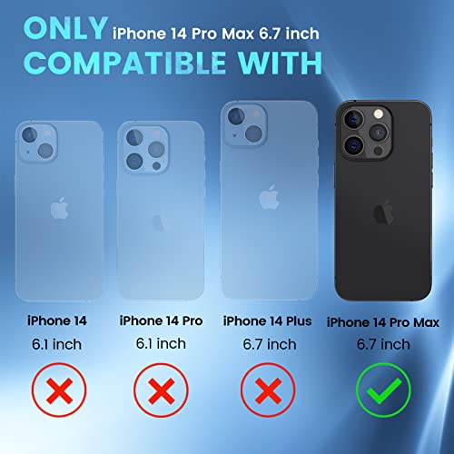 NULETO for iPhone 14 Pro Max Case with Rotatable Kickstand, Slid Camera Cover and Screen Protector, Magnetic Protective Phone Case for iPhone 14 Pro Max 6.7 with Ring Holder Stand and Magnet, Black