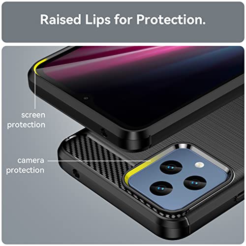 Osophter for T-Mobile Revvl 6 5G Case with Screen Protector Flexible TPU Rubber Protective Cell Phone Cover for T-Mobile Revvl 6X/T Phone(Black)