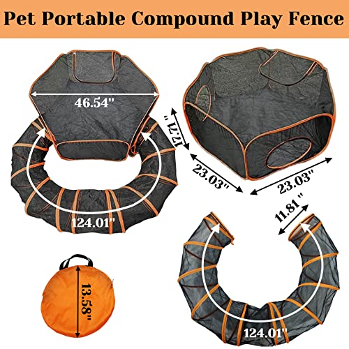 Hamiledyi Outdoor Cat Enclosures Playground Cat Large Playpen Portable Cat Cage Kitten Collapsible Play House Kitty Toy Tunnel Surround Breathable Fun Playpen for Cat Chinchilla Bunny Dogs Guinea Pig