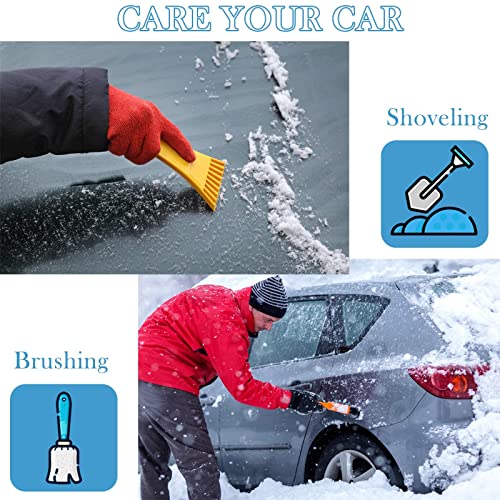 Ice Scraper Mitt for Car Windshield, Waterproof Snow Remover Scraper Glove with Thick Fleece Lining for Home Car Window Snow Remover Scratch-Free