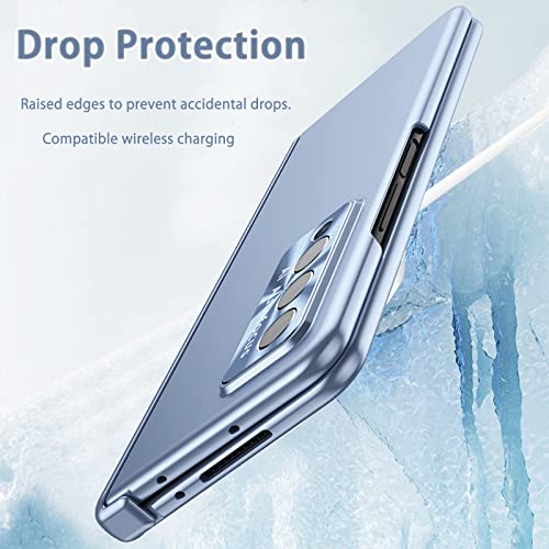 NINKI Compatible Samsung Galaxy Z Fold 4 Case with S Pen Holder & S Pen,Hinge Protection Case for Samsung Z Fold 4 Case with Screen Protector,Samsung Z Fold 4 5g Case Galaxy Fold 4 5g Phone Case Blue