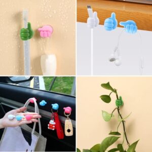 Thumb Hooks Silicone, 20 Pcs Self Adhesive Thumb Hook Wall Hangers for Cable Clip Key Hat Makeup Brush Holder