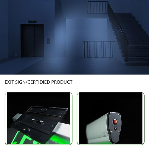 Garrini LED Emergency Exit Sign Double face with Backup Battery UL Certified Wall Ceiling Mounting Acrylic Mirror Replaceable Panel Removable Indicator Arrows, Fire Resistant GSEL-200DR(Double face)