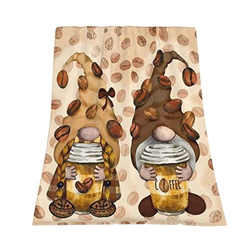 Ivarunner Gnome Blanket - Soft Fall Throw Blanket for Couch, Fuzzy Blankets, Gnome Gifts for Women, Coffee Gnome Blankets and Throws for Adults, Women, Girls, 50''x60''