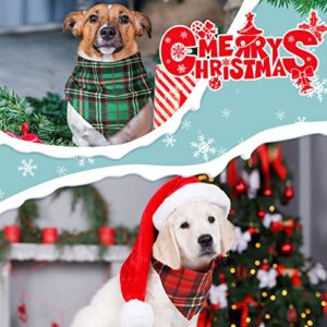 50 Pieces Christmas Dog Bandanas Classic Plaid Dog Bandanas for Dogs Triangle Scarf Plaid Dog Kerchief for Christmas Pet Costume Accessories Decoration (25.6 x 17.7 x 17.7 Inch)