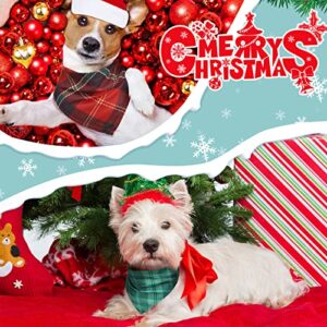 50 Pieces Christmas Dog Bandanas Classic Plaid Dog Bandanas for Dogs Triangle Scarf Plaid Dog Kerchief for Christmas Pet Costume Accessories Decoration (25.6 x 17.7 x 17.7 Inch)