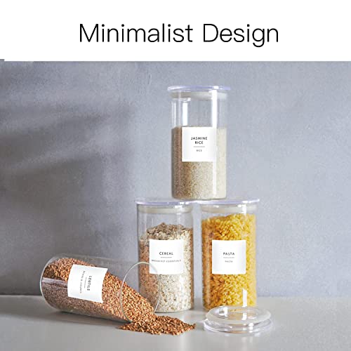 VUDECO Kitchen Labels White Kitchen Pantry Labels Minimalist Pantry Labels Preprinted Waterproof Pantry Labels for Containers Labels for Spice Jars Glass Bins Food Organization Labels Stickers