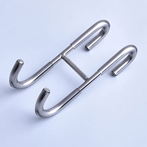 Hallyware Shower Door Hooks SUS 304 Stainless Steel Bathroom Frameless Glass Shower Door S Hooks for Hanging Coat ,Towel,Bathrobe,Squeegee,Loofah,Shaver (Silver,3-Pack)