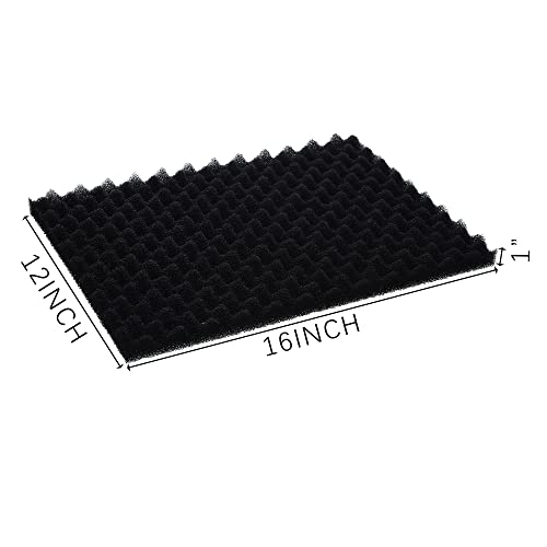 AFACYGN Aquarium Filter Media Bio Sponge Pad 16 x 12 x 1 inch, Fish Pond Foam Filter 20/30/40 ppi Set 3