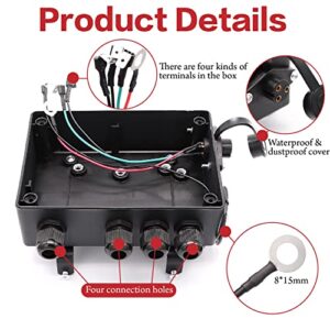 Torkettle Winch Solenoid Relay Control contactor pre-Wired Box for 8000-17000lbs Electric ATV UTV Winch 12V