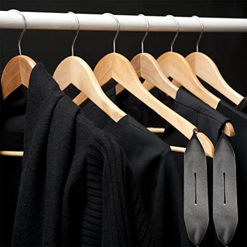 Cabilock 40pcs Clothes Hanger Grips Non Slip Sponge Hanger Cover Hanger Protection Strips Garment Tape Self Adhesive Hanging Clothes Gripper for Clothes Hangers Black