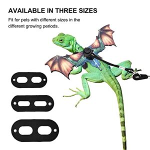 Bearded Dragon Leash Harness,Leather Removable Lizard Leash with Lizard Wing for Bearded Dragon Lizard Reptiles