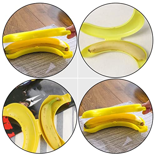 Cabilock Banana Carrier Case Banana Saver Outdoor banana keeper fridge banana container storage fresh banana cover Travel Case: Banana Plastic Banana Case