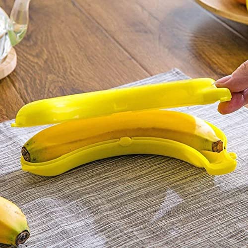 Cabilock Banana Carrier Case Banana Saver Outdoor banana keeper fridge banana container storage fresh banana cover Travel Case: Banana Plastic Banana Case