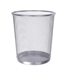 cabilock trash can stainless metal mesh wastebasket garbage container retro waste bin steel mesh garbage