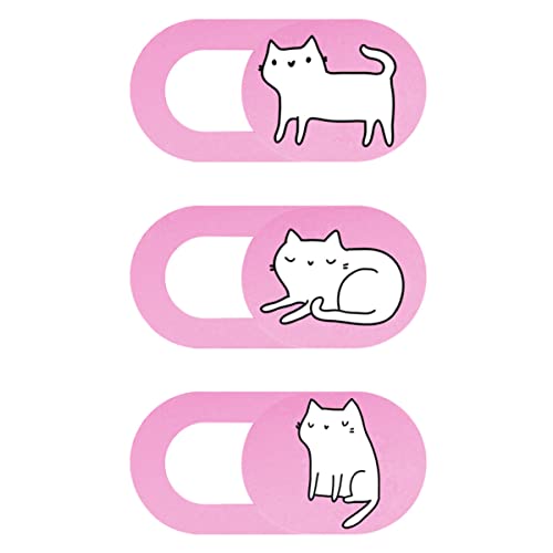 Mobestech Camera Protector USB Camera 3pcs Webcam Cover Smartphone Cover Webcam Cover Slide Camera Cover Slide Blocker Slide Adorable Cat Computer Camera Laptop Camera Slide Blocker