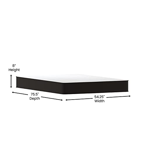 Flash Furniture Capri Comfortable Sleep 8 Inch CertiPUR-US Certified Spring Foam Hybrid Mattress, Full Mattress in a Box