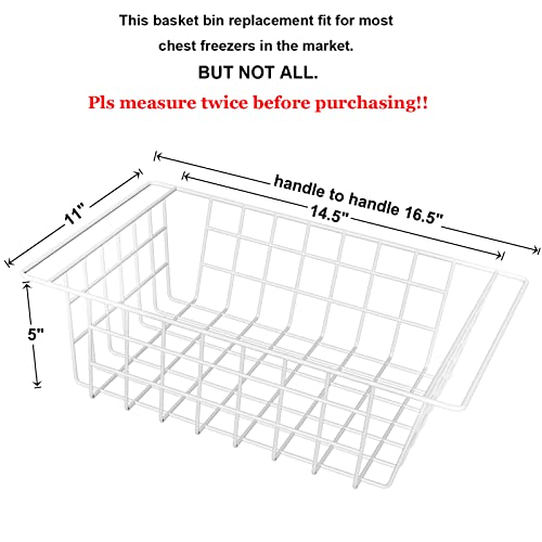 Orgneas Chest Freezer Organizer Bins Deep Freezer Basket Storage Rack Bins Metal Wire Baskets Large Size 2 Packs