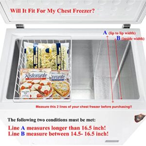 Orgneas Chest Freezer Organizer Bins Deep Freezer Basket Storage Rack Bins Metal Wire Baskets Large Size 2 Packs