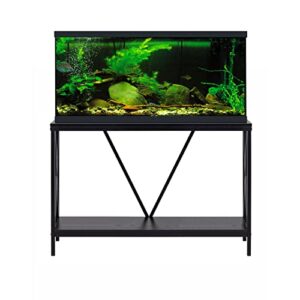 aquatic fundamentals 40/55 gallon metal/wood, aquarium stand, console table, 48.25" l x 13" w, black