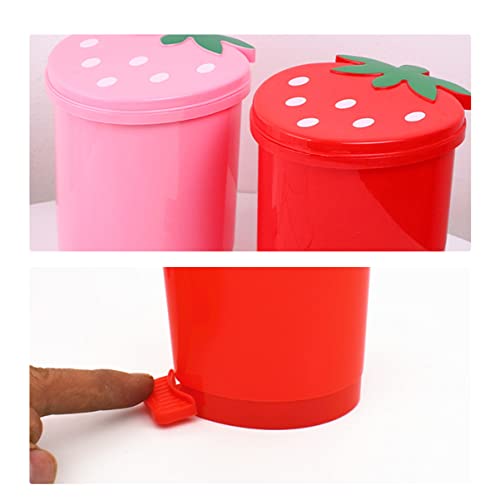 STOBOK Mechanical Pencil Outdoor Mini Heart Desktop Strawberry Desk Trash can Desktop Trash can car Trash cans Trash Can: Push Desk Kids Kids Kids Office Decor