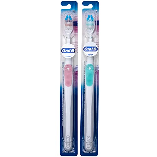 Oral-B Gum Care Extra Soft Toothbrush for Sensitive Teeth and Gums, Compact Small Head, (Colors Vary) - Pack of 2