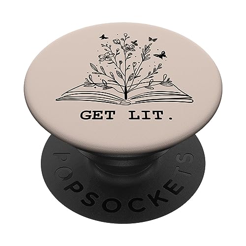 Get Lit Library Book Wildflowers Lovers Literature Teacher PopSockets Standard PopGrip