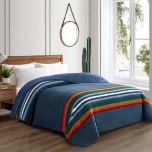 pendleton oeko-tex sherpa fleece blanket (serape strip, twin)