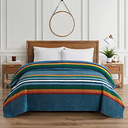 Pendleton Oeko-Tex Sherpa Fleece Blanket (Serape Strip, Twin)