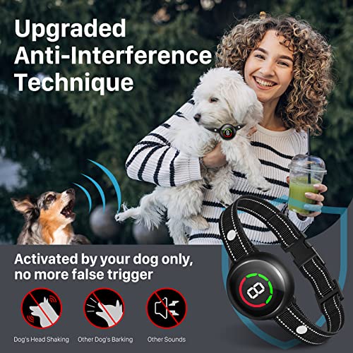 NBJU Rechargeable Anti Barking Collar with 5 Adjustable Sensitivity, Optional Beep Vibration Shock Mode, Humane Dog Training Collar for Large Medium Small Dogs, IP67 Waterproof