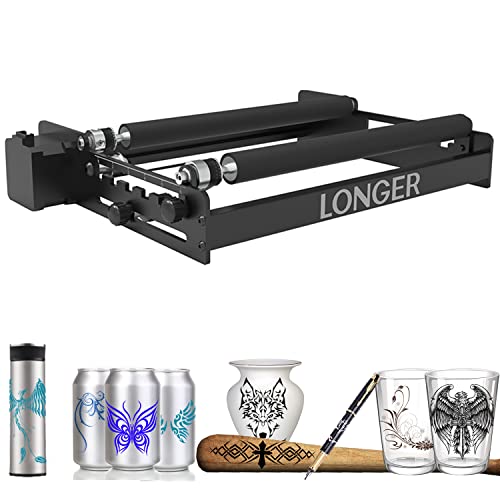 Longer Laser Engraver Rotary Roller, a Good Partner for Laser Engraving Machine， Y-axis Laser Engraver Attachment 360° Rotation, 6-100mm Engraving Space, Compatible with Other Brands of Engraver