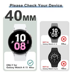 [5+5Pack] SPGUARD Galaxy Watch 5/Watch 4 40mm Screen Protector Case Cover, Tempered Glass Galaxy Watch 5/4 Screen Protector & Watch 5/4 Case Cover Hard PC Bumper for Samsung Galaxy Watch 5/4 40mm