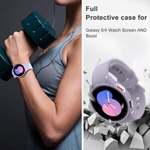 [5+5Pack] SPGUARD Galaxy Watch 5/Watch 4 40mm Screen Protector Case Cover, Tempered Glass Galaxy Watch 5/4 Screen Protector & Watch 5/4 Case Cover Hard PC Bumper for Samsung Galaxy Watch 5/4 40mm