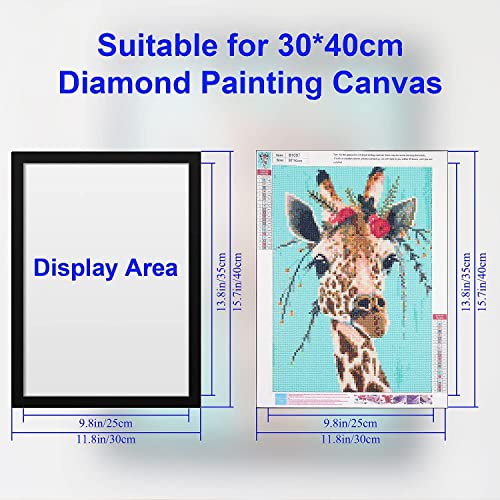 Fotasmua Diamond Painting Frames 4 Pack, 12x16 Inch Diamond Painting Canvas Frames, Self Adhesive Diamond Art Magnetic Frame, Diamond Painting Frames for Wall and Window Inside Size 10x14 inch