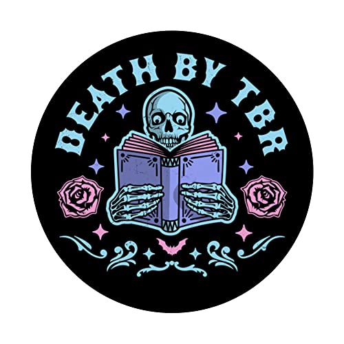 Death By T.B.R To Be Read Skeleton Reading Book Halloween PopSockets Swappable PopGrip