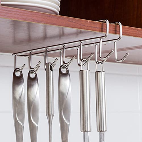 Baitaihem 12 Hook Mug Rack Cup Holder Under Cabinet Tea Mug Holder Wardrobe Organizer Hanging Hook Rack Holder